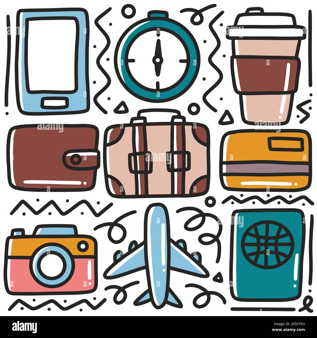 hand drawn vacation doodle set Stock Vector Image & Art - Alamy