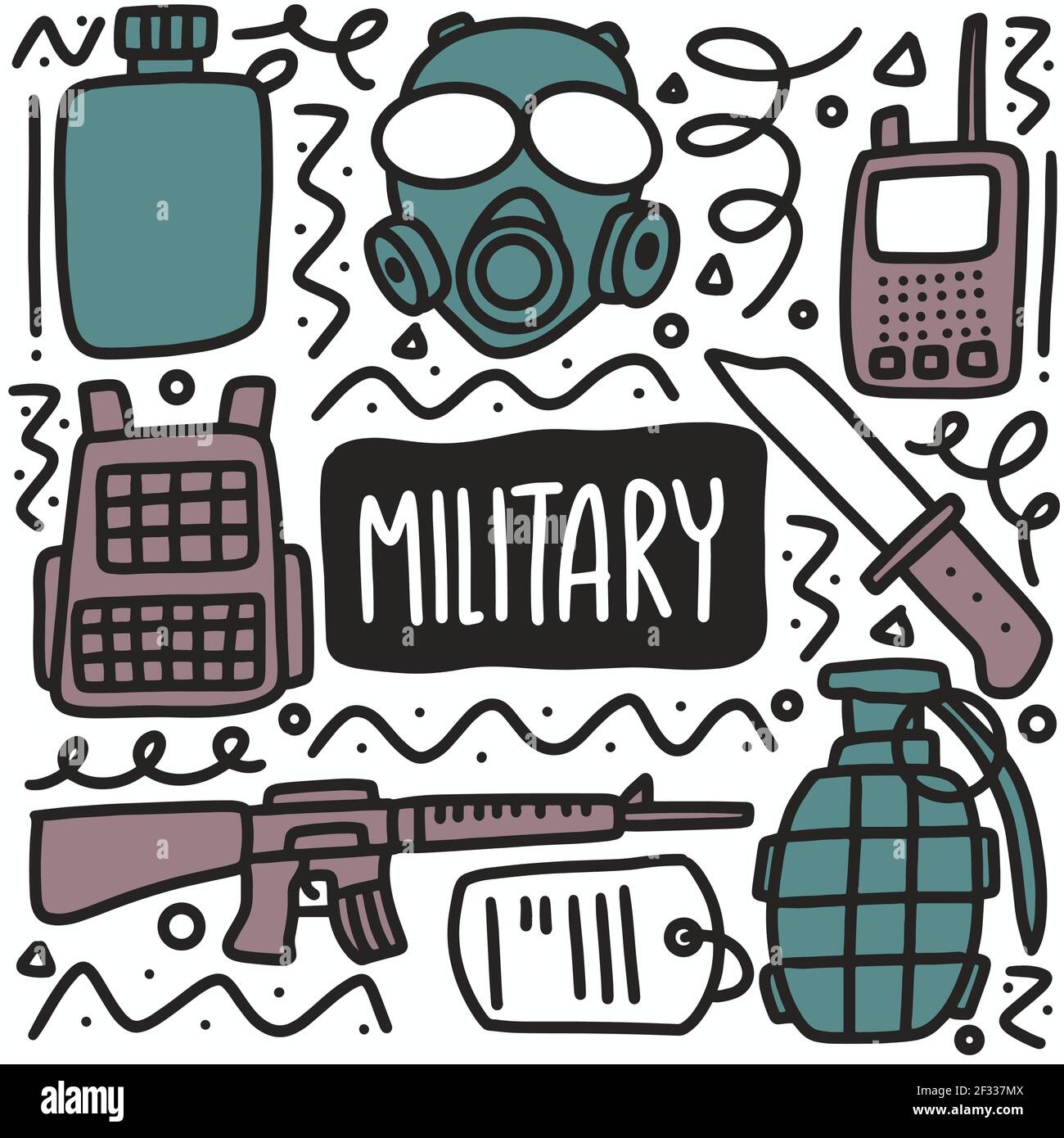 Hand drawn icons tools Cut Out Stock Images & Pictures - Alamy