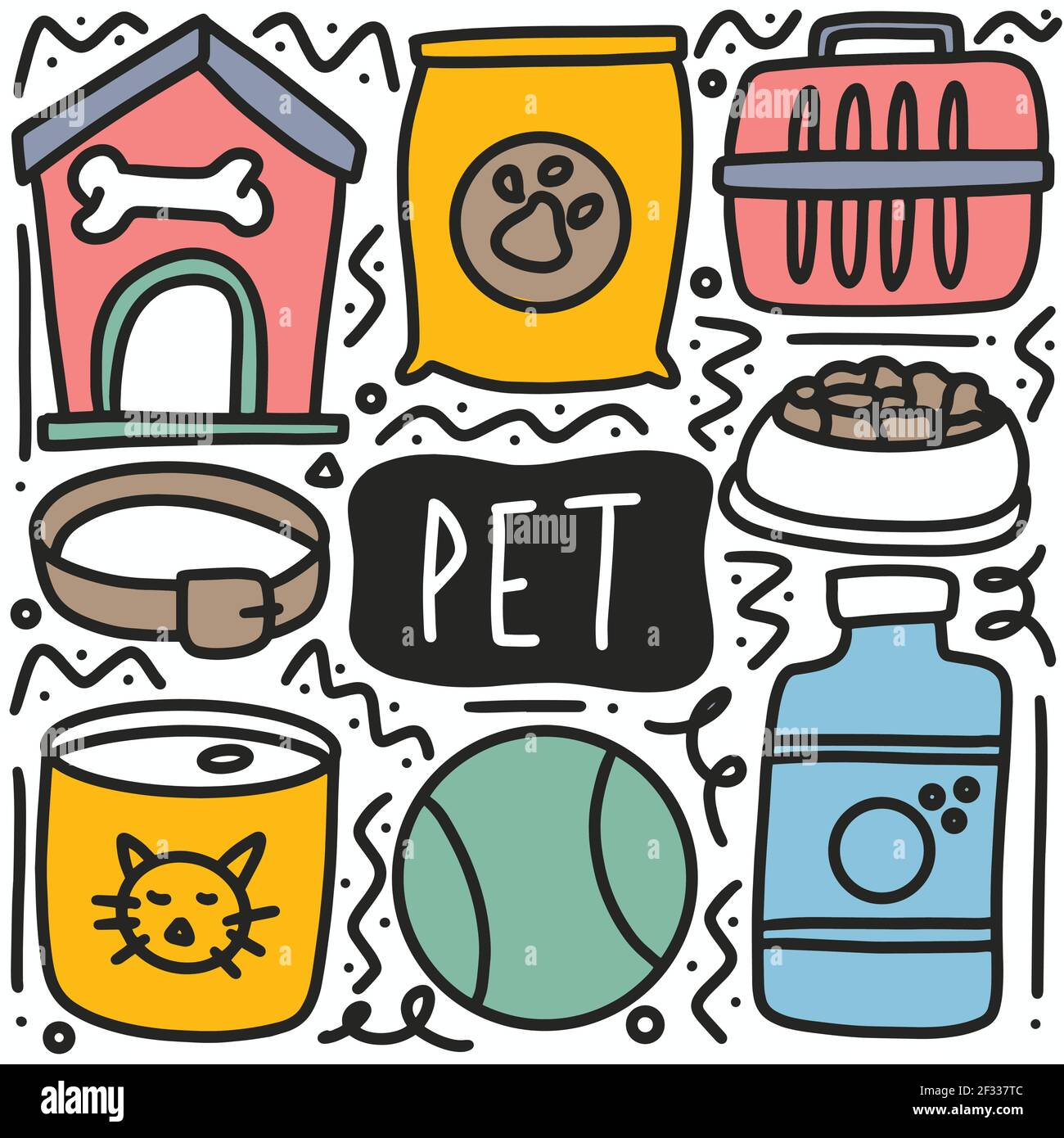 doodle set of hand pet foo Stock Vector Image & Art - Alamy