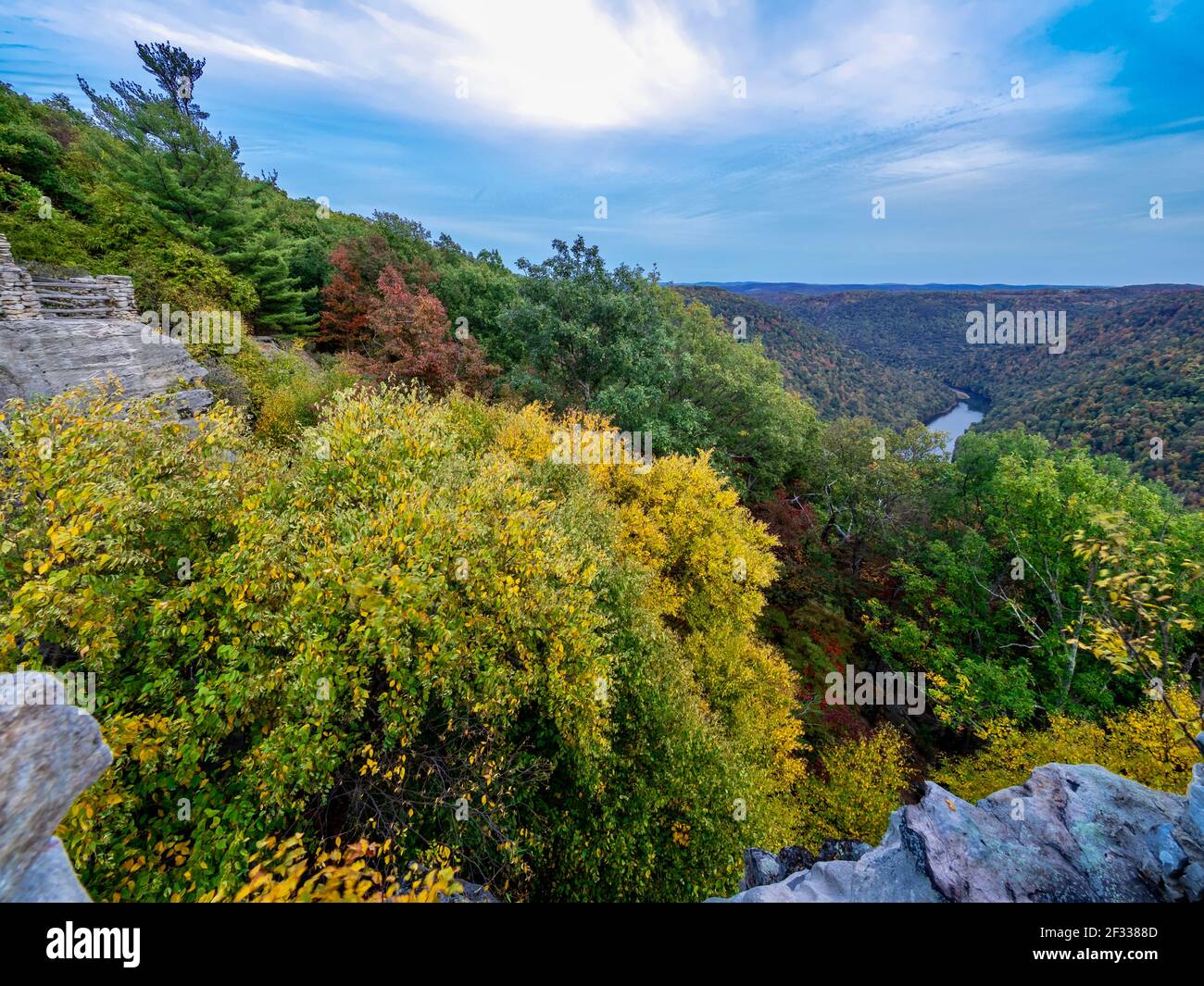 Overlook of the mountains and the fall foliage at Coopers Rock State ...