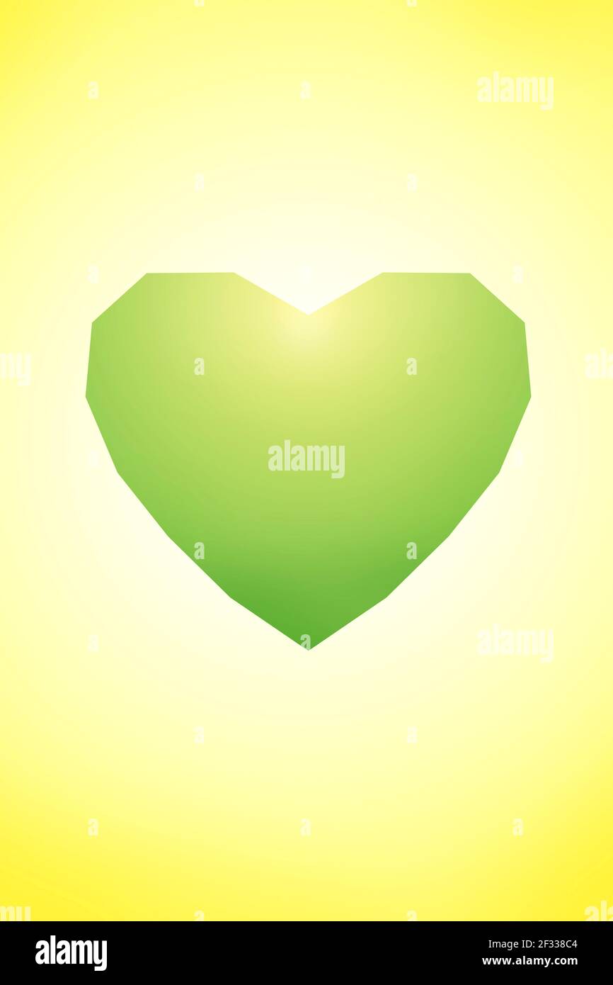 Love Heart Illustration Green Yellow Bright Stock Photo - Alamy