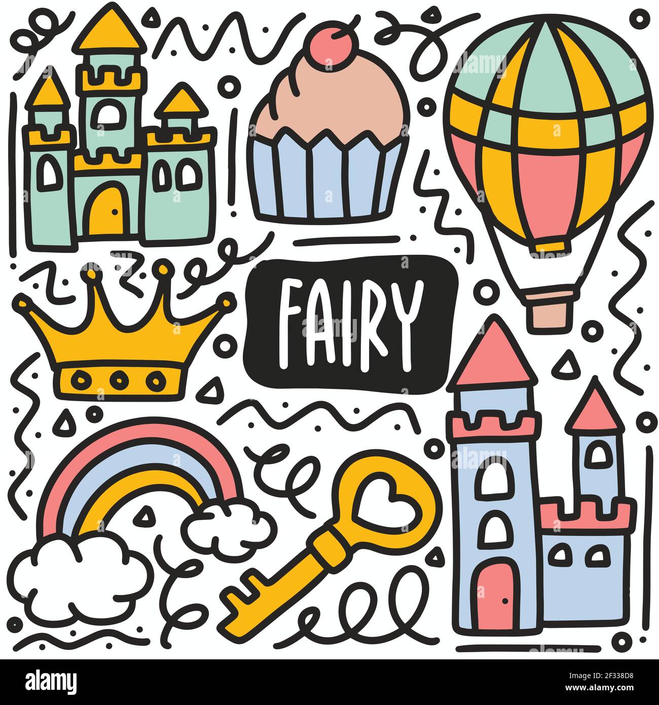 hand drawn fairy doodle set Stock Vector Image & Art - Alamy