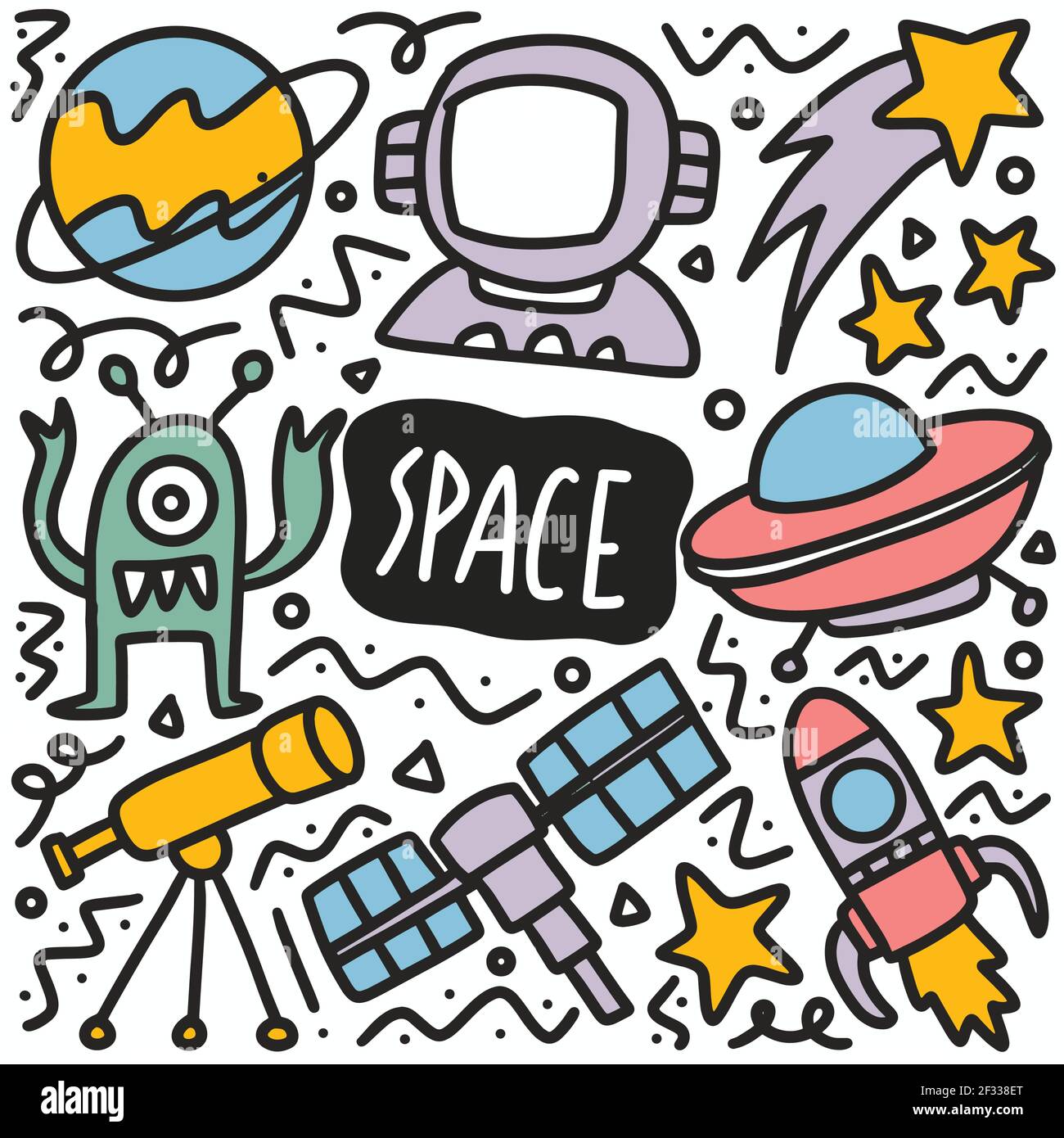 Astronaut doodle hi-res stock photography and images - Alamy