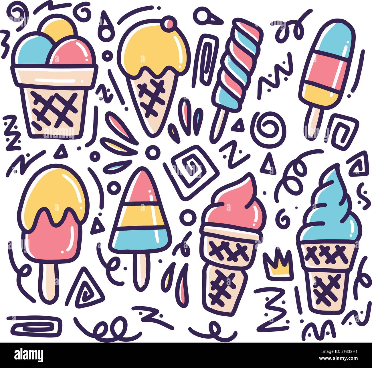 hand drawn summer doodle set Stock Vector Image & Art - Alamy