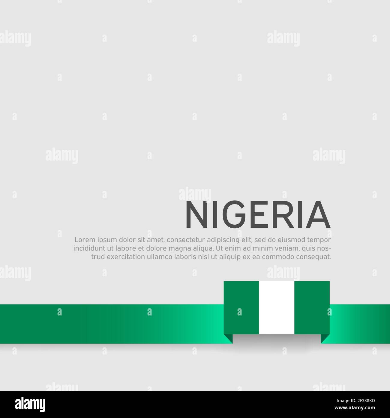 Nigeria flag on a white background. Vector banner design, nigeria ...