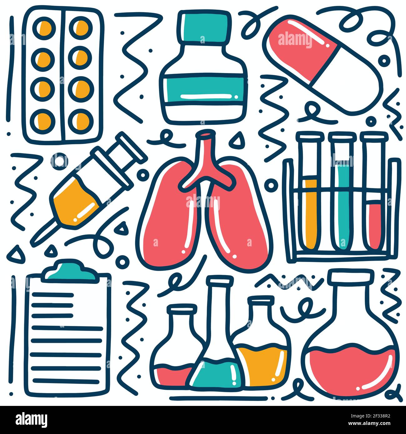 hand drawn doctor drugs doodle set Stock Vector Image & Art - Alamy