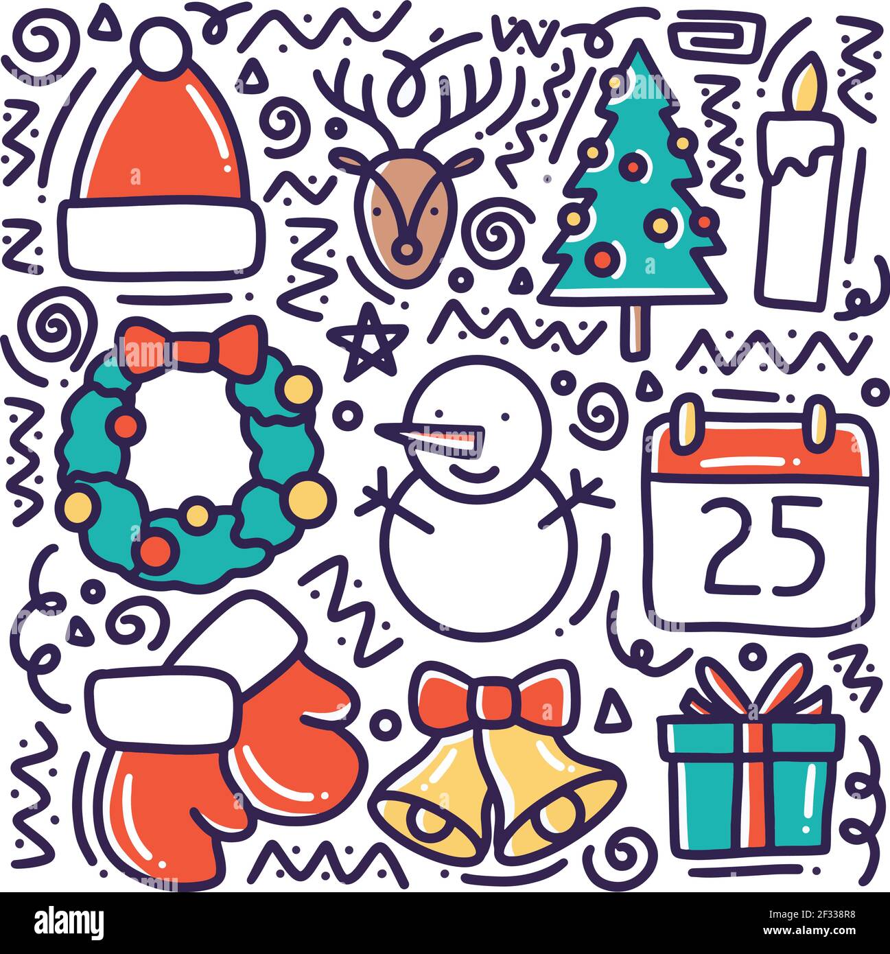 hand drawn winter collection doodle Stock Vector Image & Art - Alamy