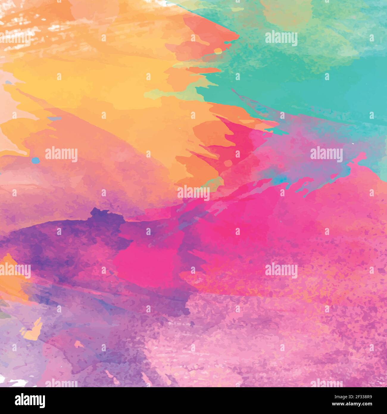 Panoramic texture of realistic multi-colored watercolor on a white ...