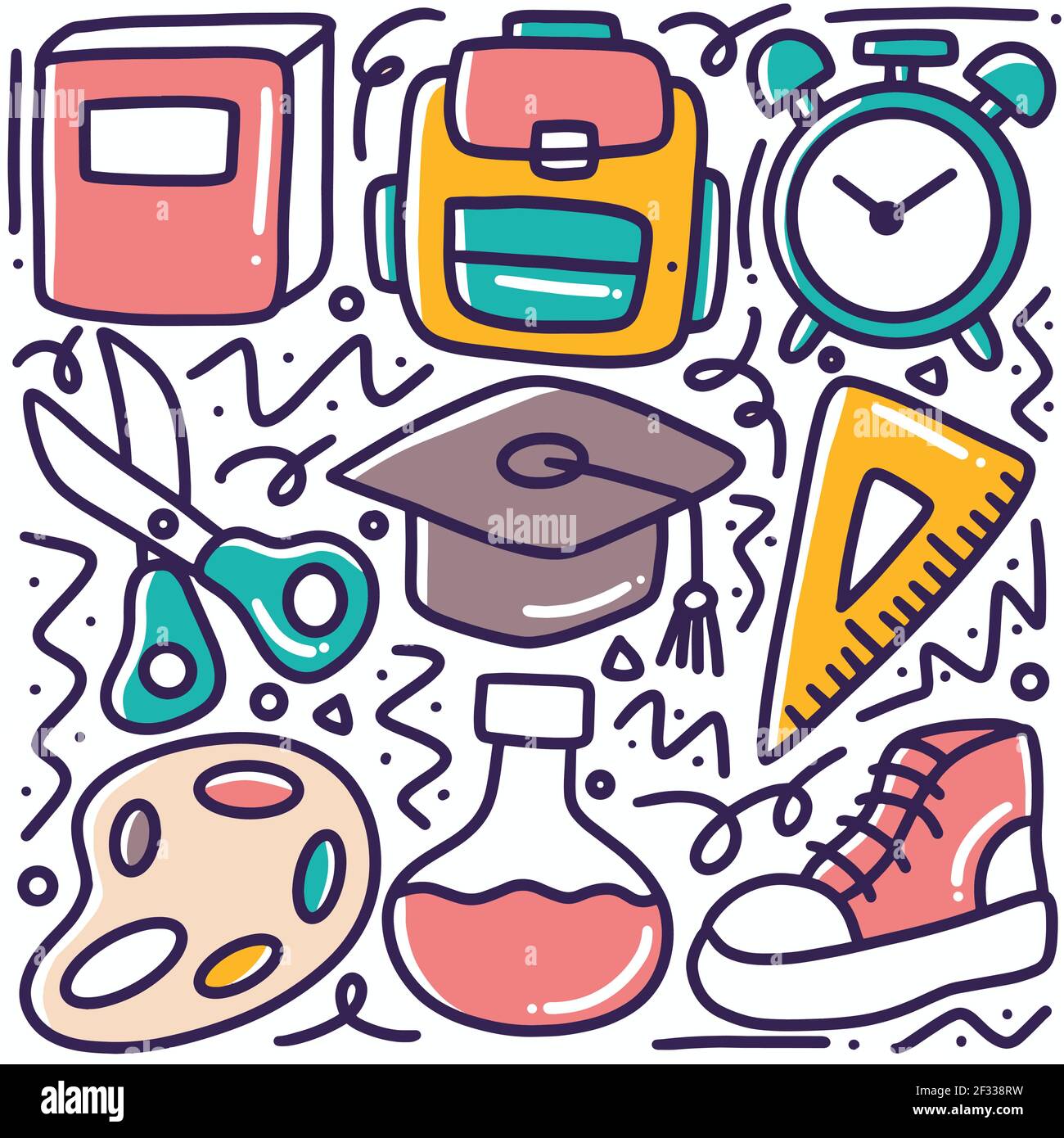 hand drawn lesson school doodle set Stock Vector Image & Art - Alamy