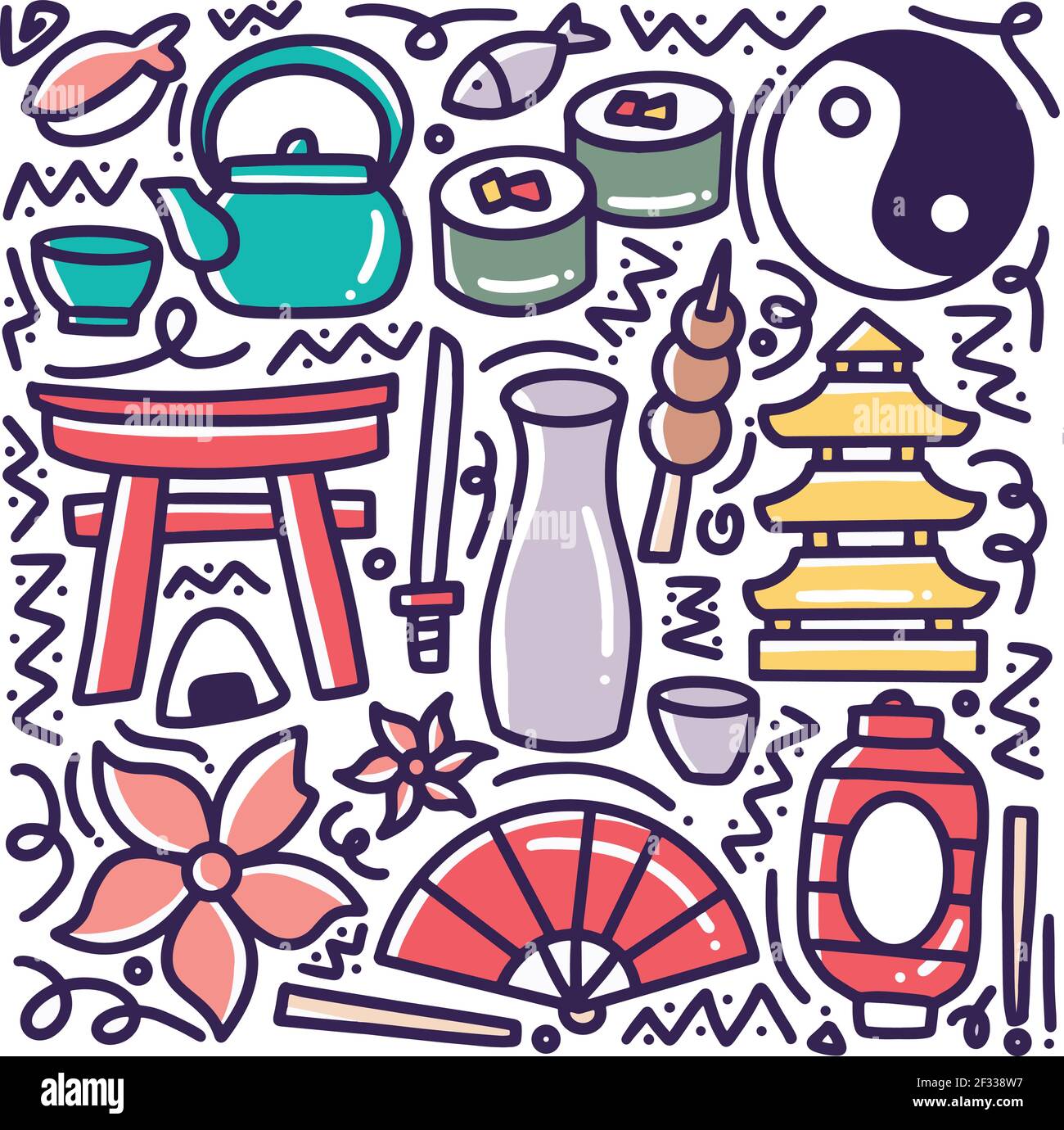 doodle set of japan holidays hand drawing Stock Vector Image & Art - Alamy
