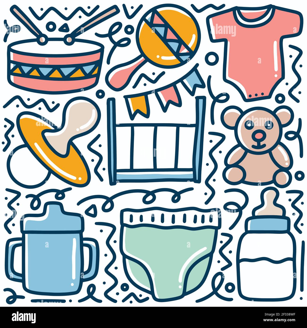 Hand drawn kid toys Stock Vector Images - Alamy