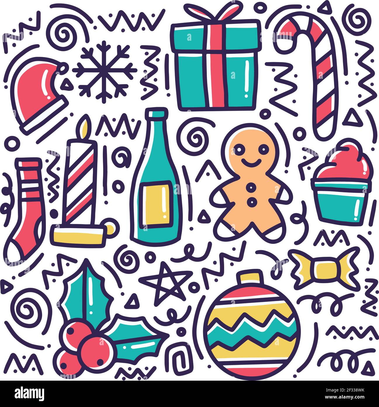 hand drawn winter collection doodle Stock Vector Image & Art - Alamy