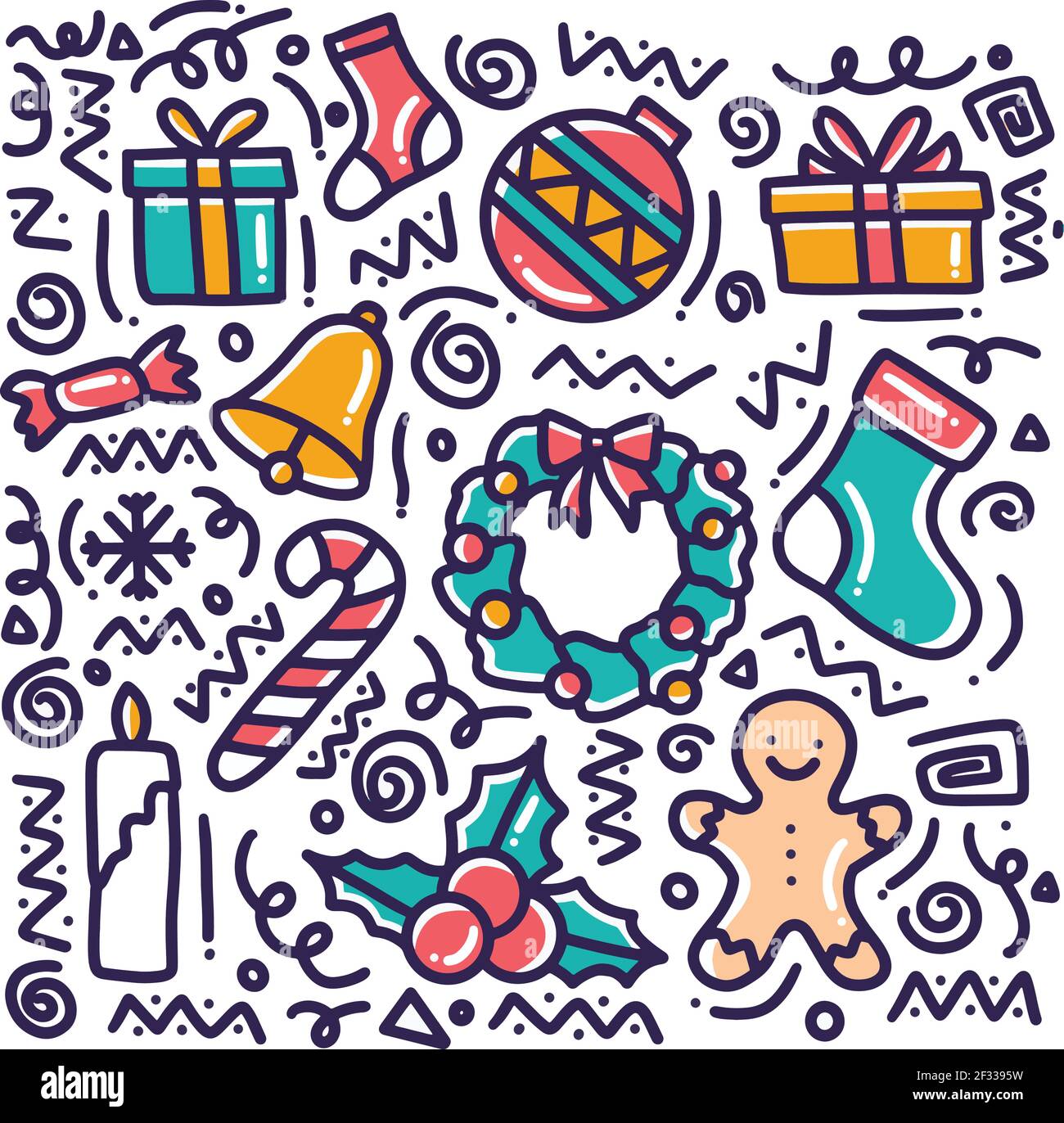 hand drawn winter collection doodle Stock Vector Image & Art - Alamy