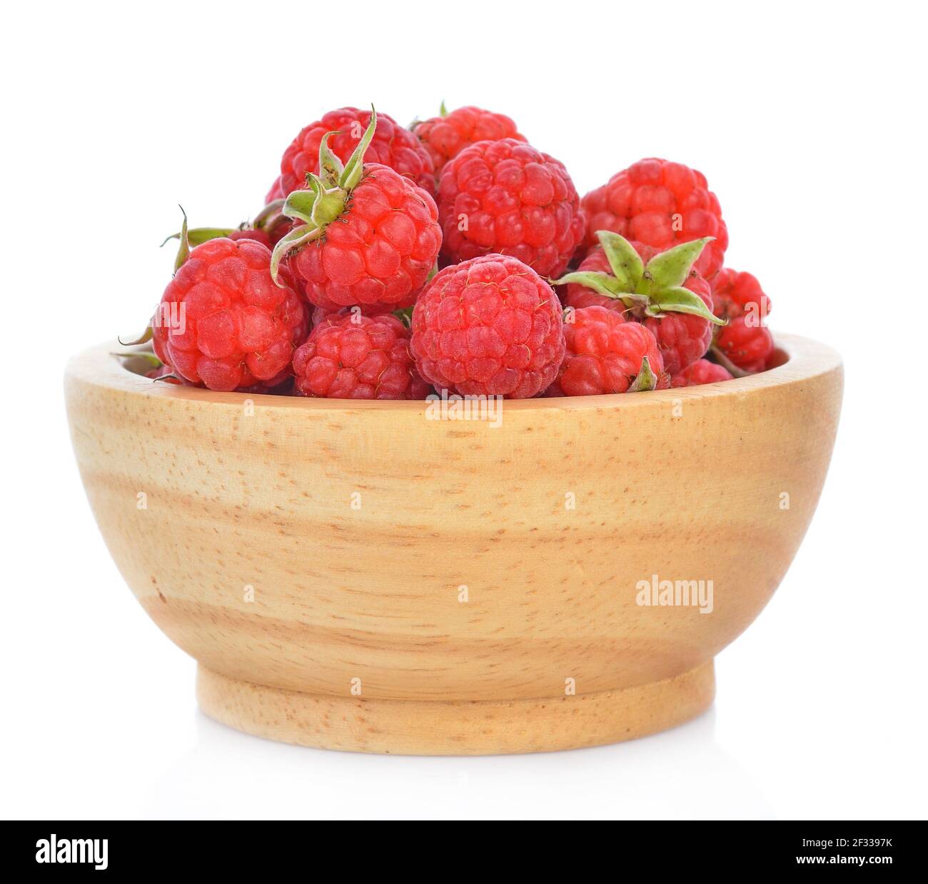 Raspberries in bowl top view Cut Out Stock Images & Pictures - Alamy