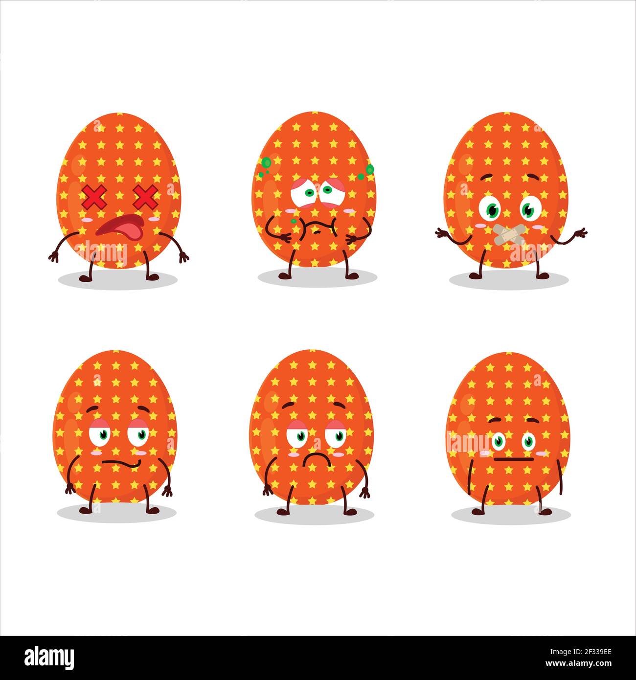 Deep orange easter egg cartoon character with nope expression. Vector ...