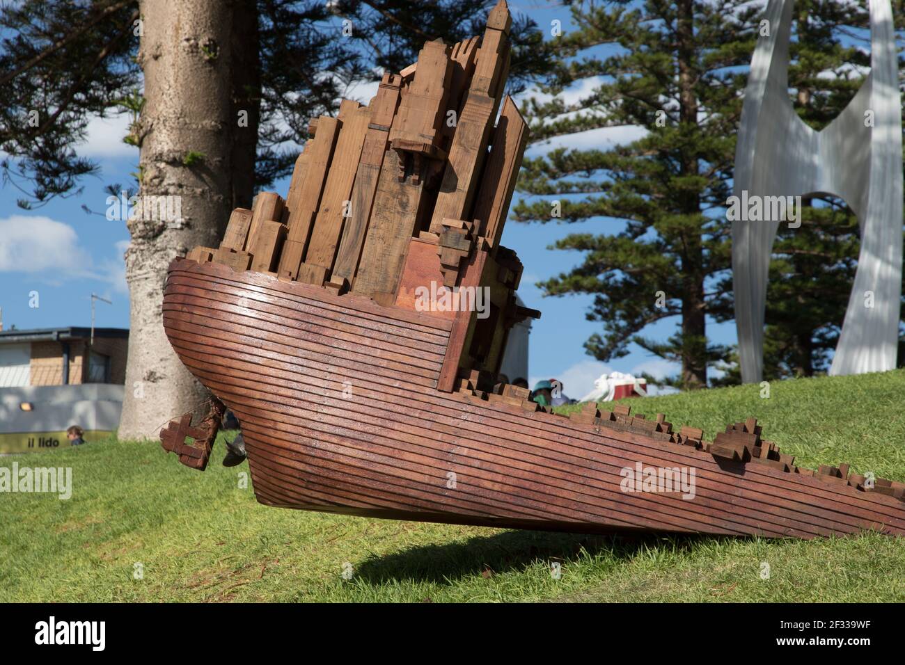 Wooden Sculpture of Shipwreck Stock Photo - Alamy
