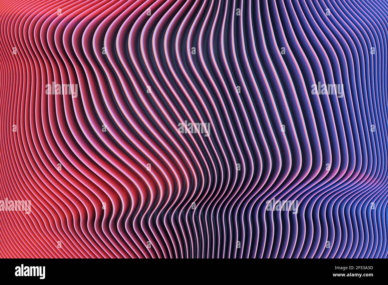 3d illustration of rows pink and blue portal, cave .Shape pattern ...