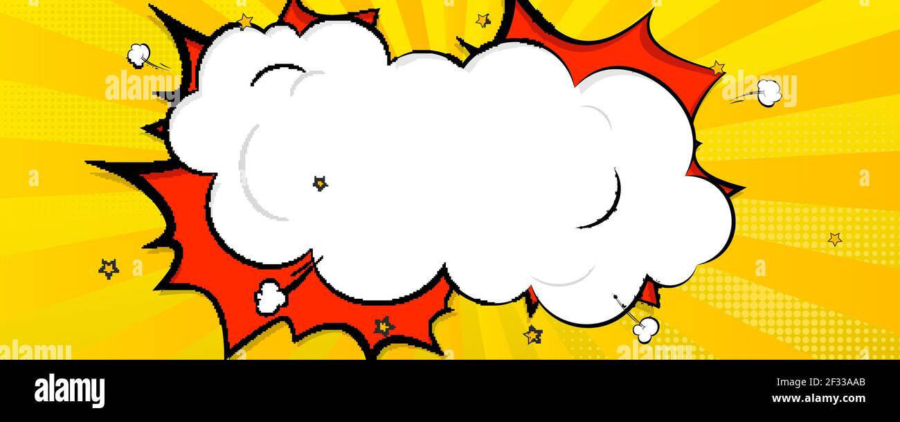 Background in cartoon comics book style. Speech bubble, trace of ...