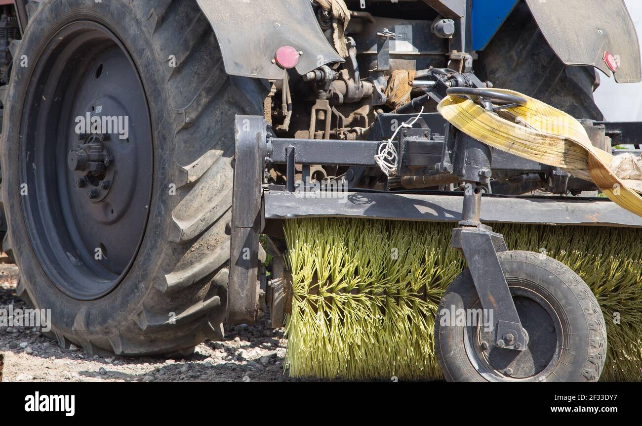 Street sweeper tractor Stock Photo - Alamy