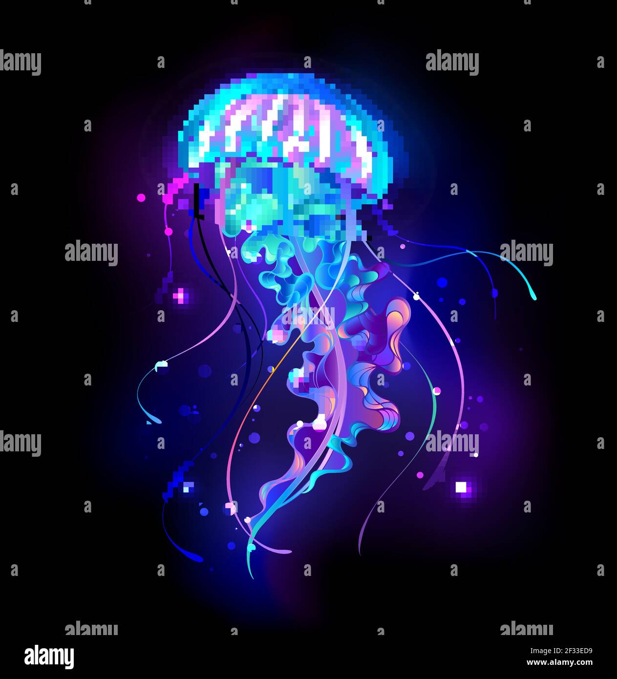 Bioluminescence fish Stock Vector Images - Alamy