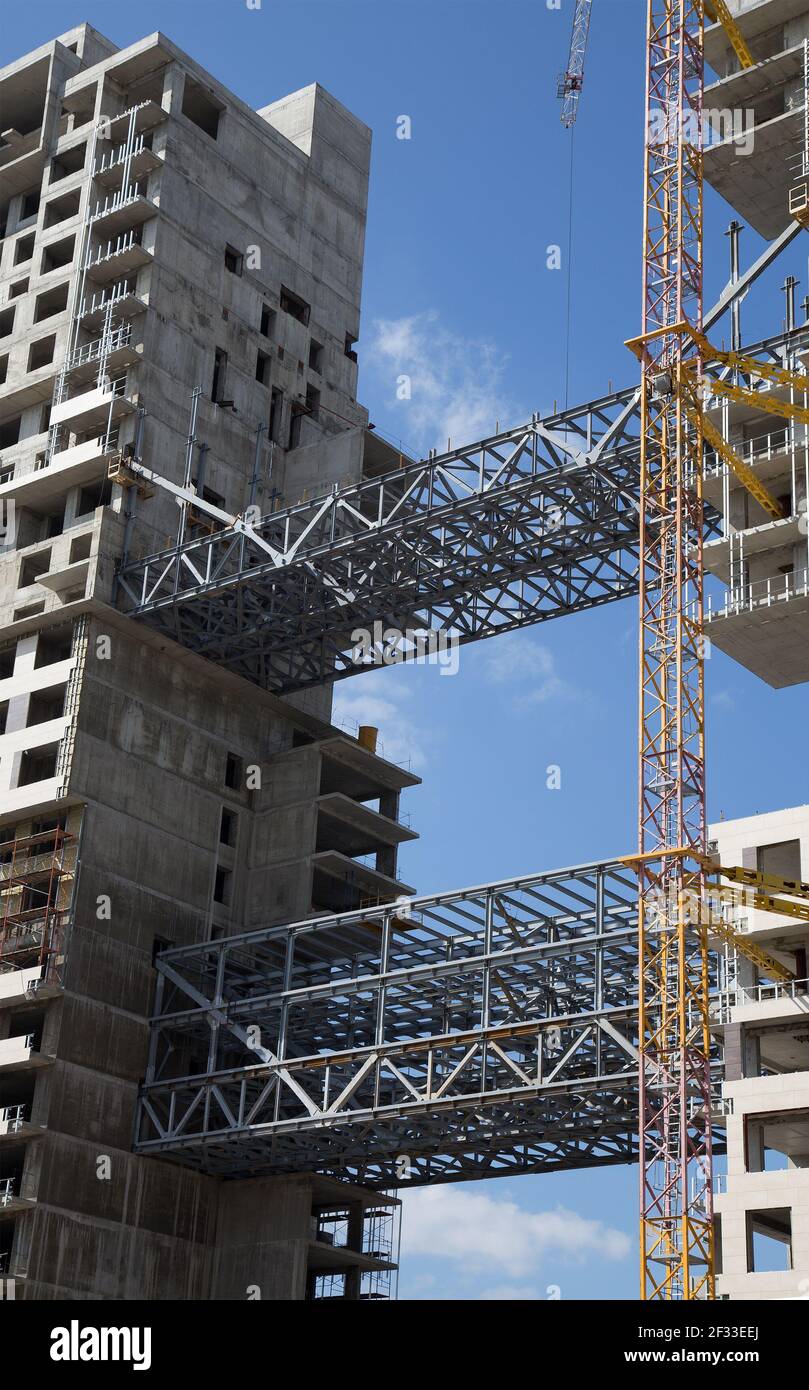 Construction site. Industrial image -construction of multi-storey ...