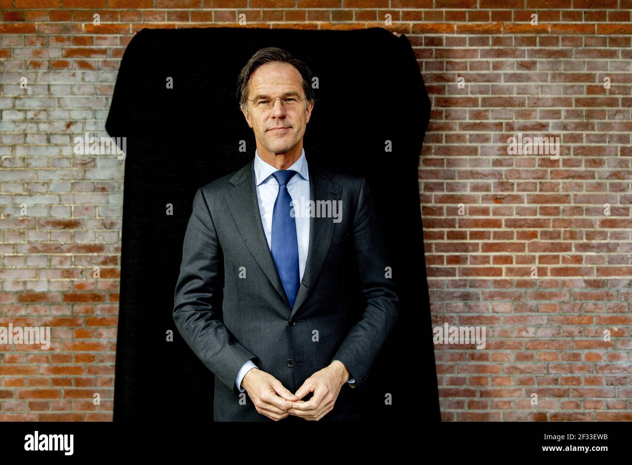 Dutch Prime Minister Mark Rutte poses for pictures on March 12, 2021 in ...
