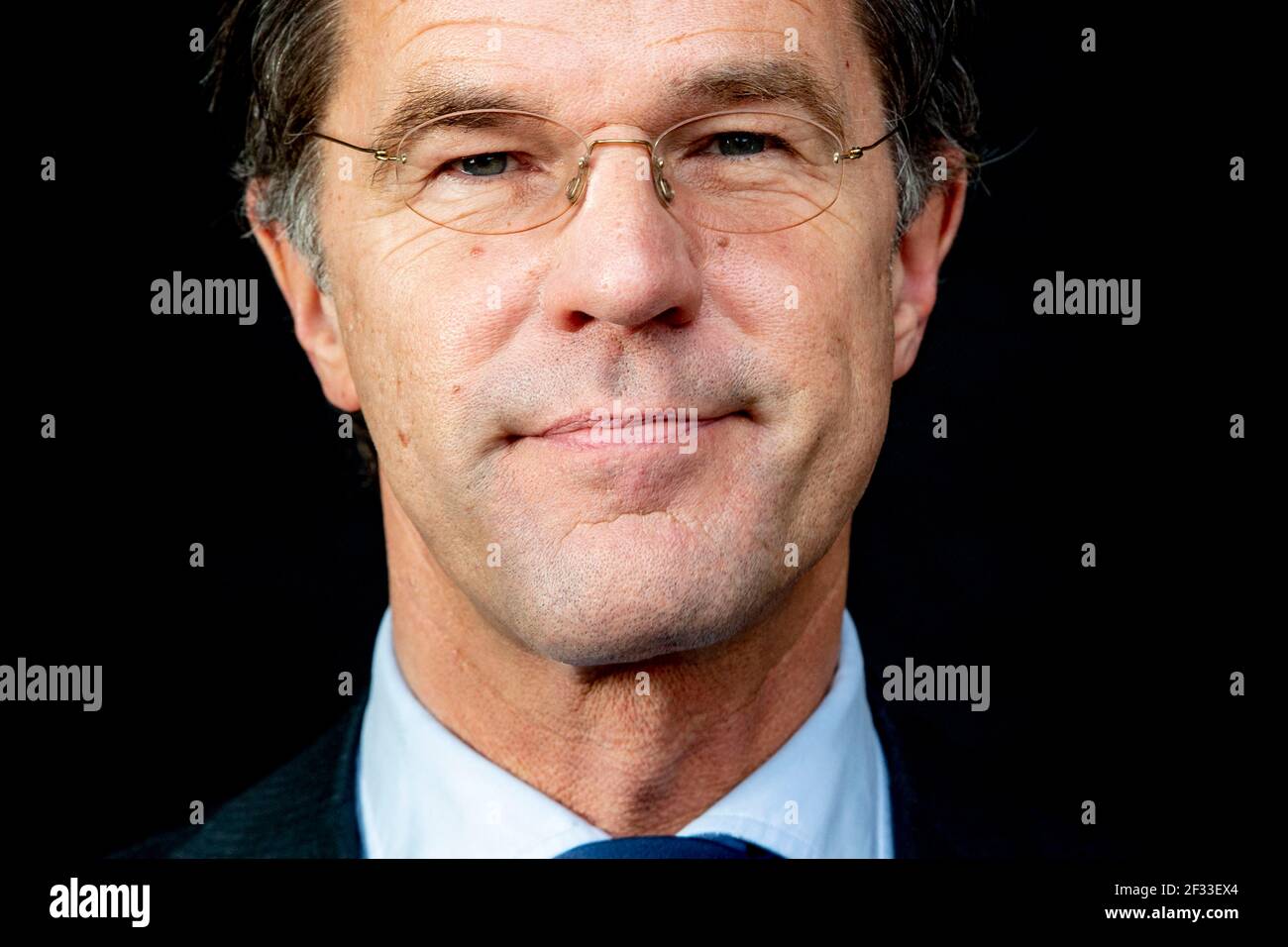 Dutch Prime Minister Mark Rutte poses for pictures on March 12, 2021 in ...