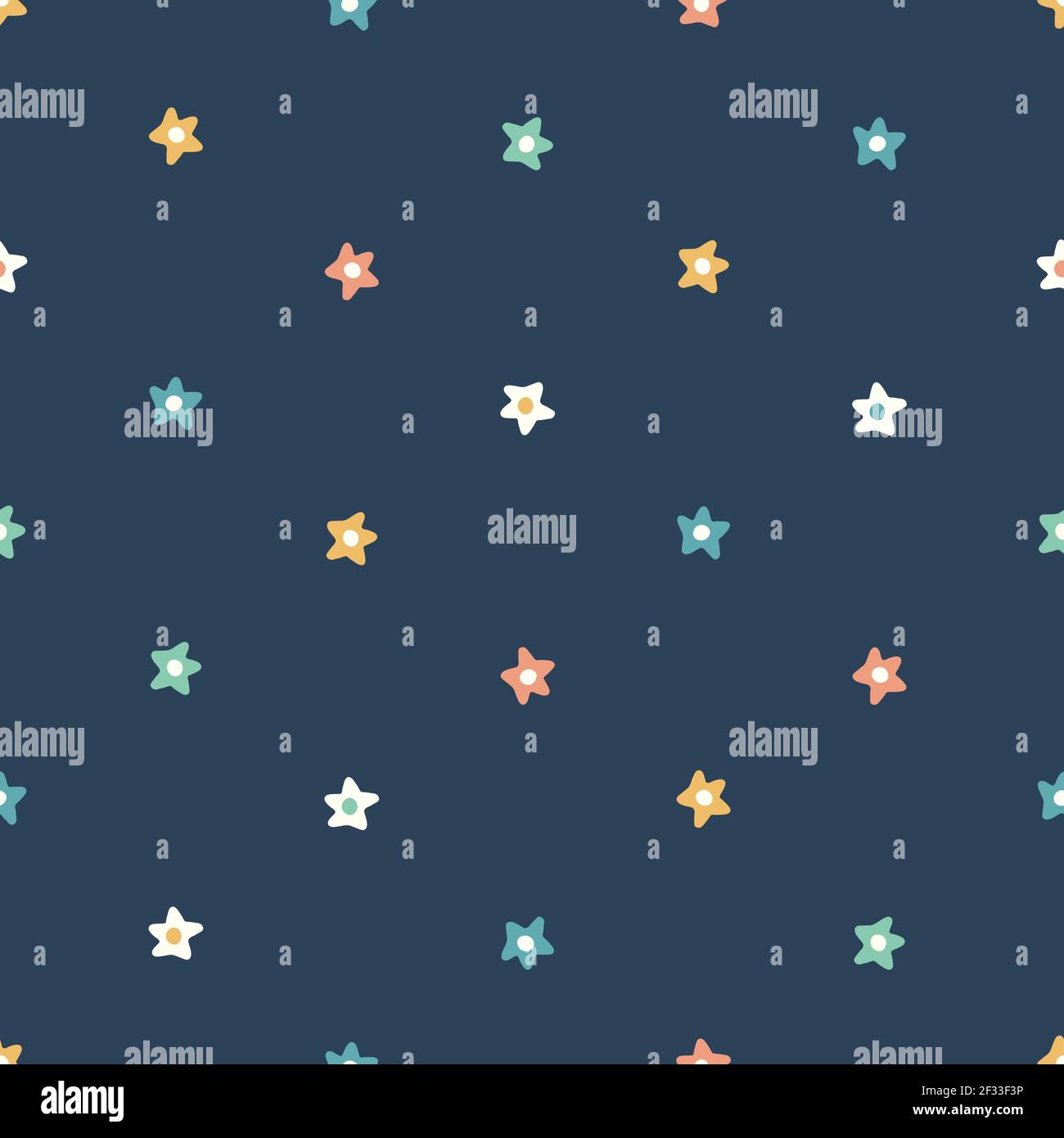 Star pattern background, cute vector seamless repeat of small hand ...
