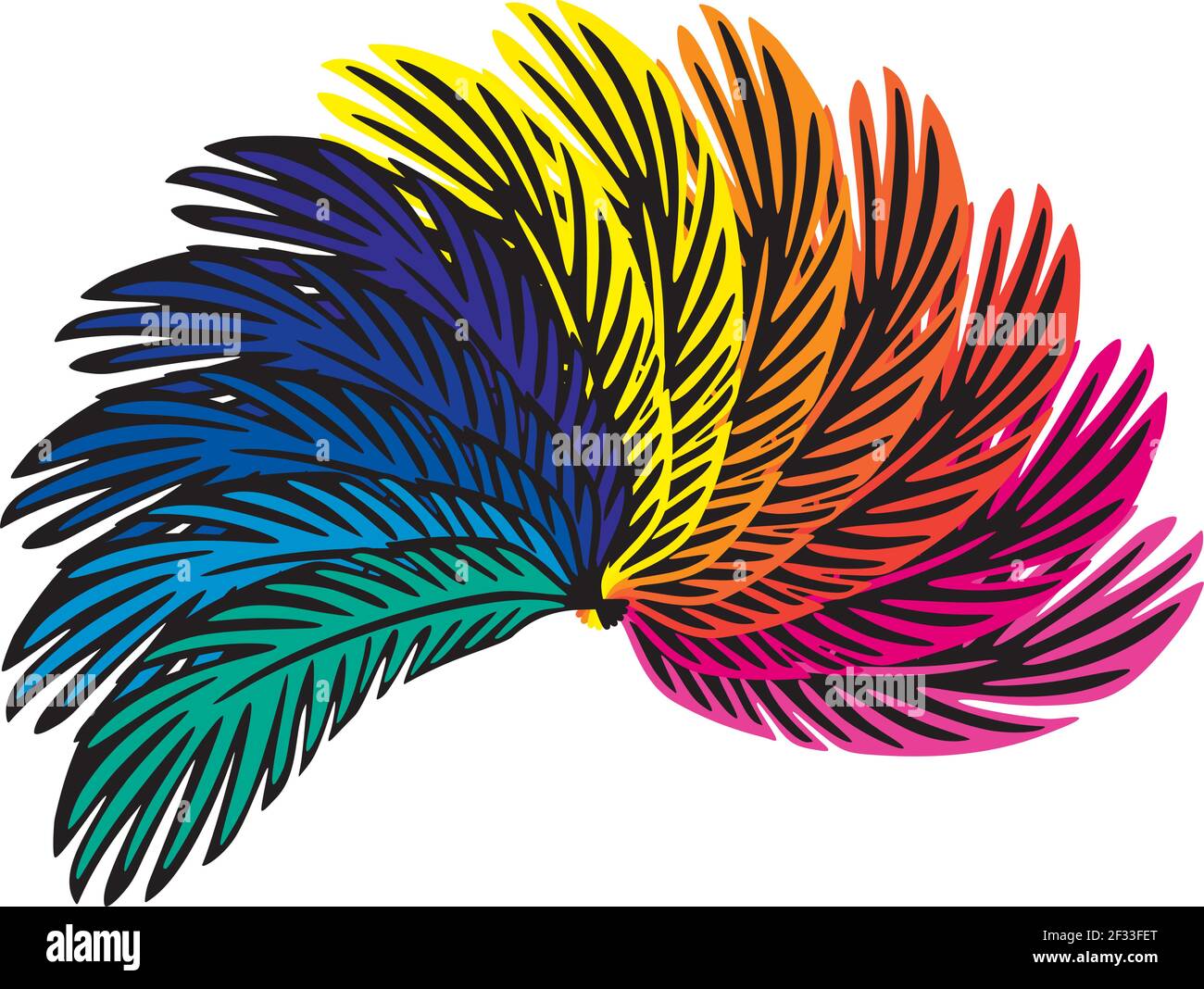 Feather fan Stock Vector Images - Alamy