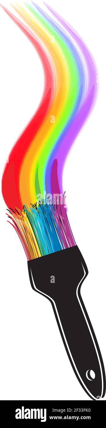 Rainbow paintbrush illustration Stock Vector Image & Art - Alamy