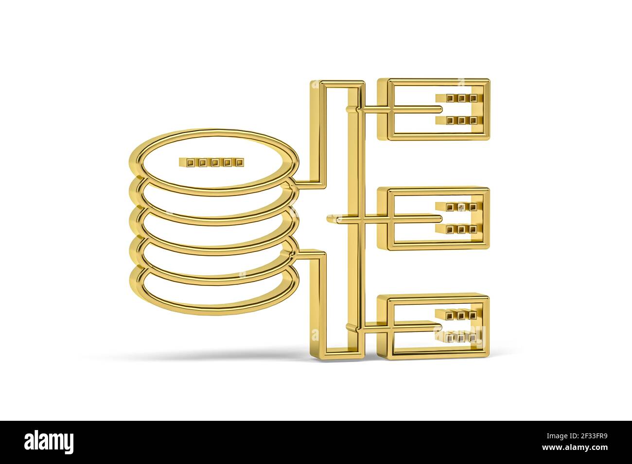 Golden 3d server icon isolated on white background - 3D render Stock ...