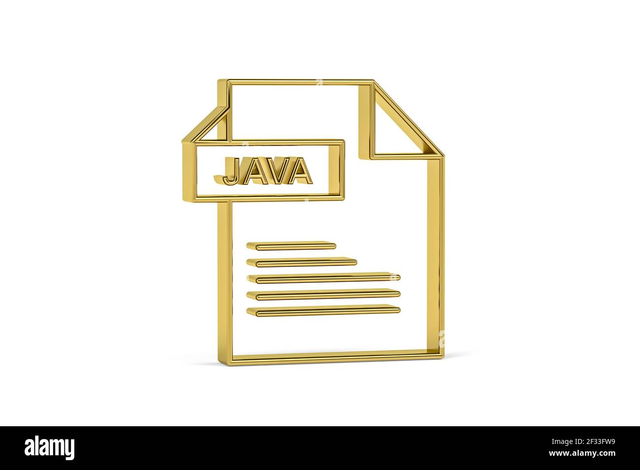 Golden 3d JAVA programming icon isolated on white background - 3D ...