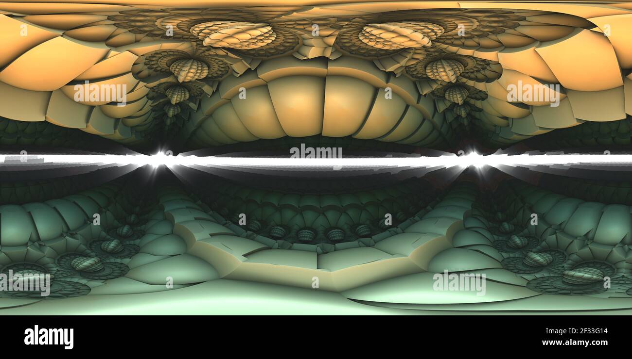 360 degree alien labyrinth, abstract maze background, equirectangular ...