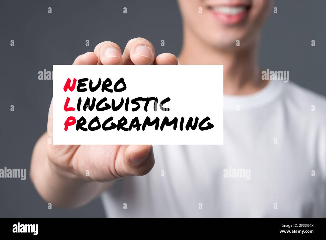 Neuro Linguistic Programming Or Nlp Message On The Card Shown By A