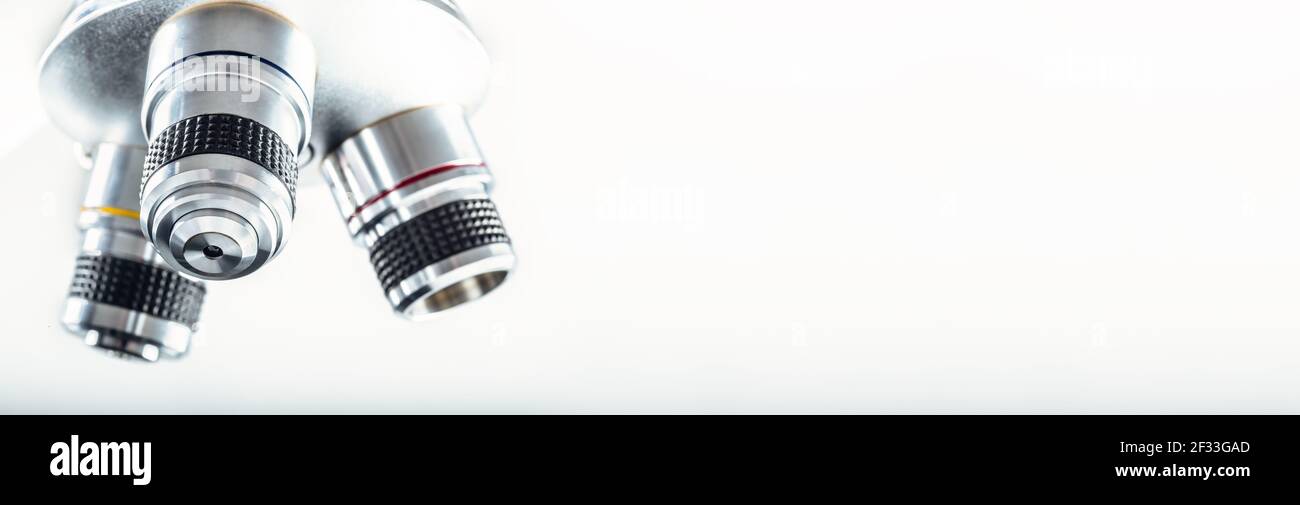 Detail of microscope lens on an isolated white background Stock Photo ...