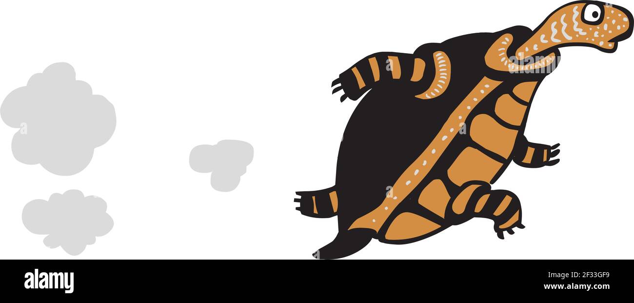 Running cartoon turtle. Vector illustration Stock Vector Image & Art ...