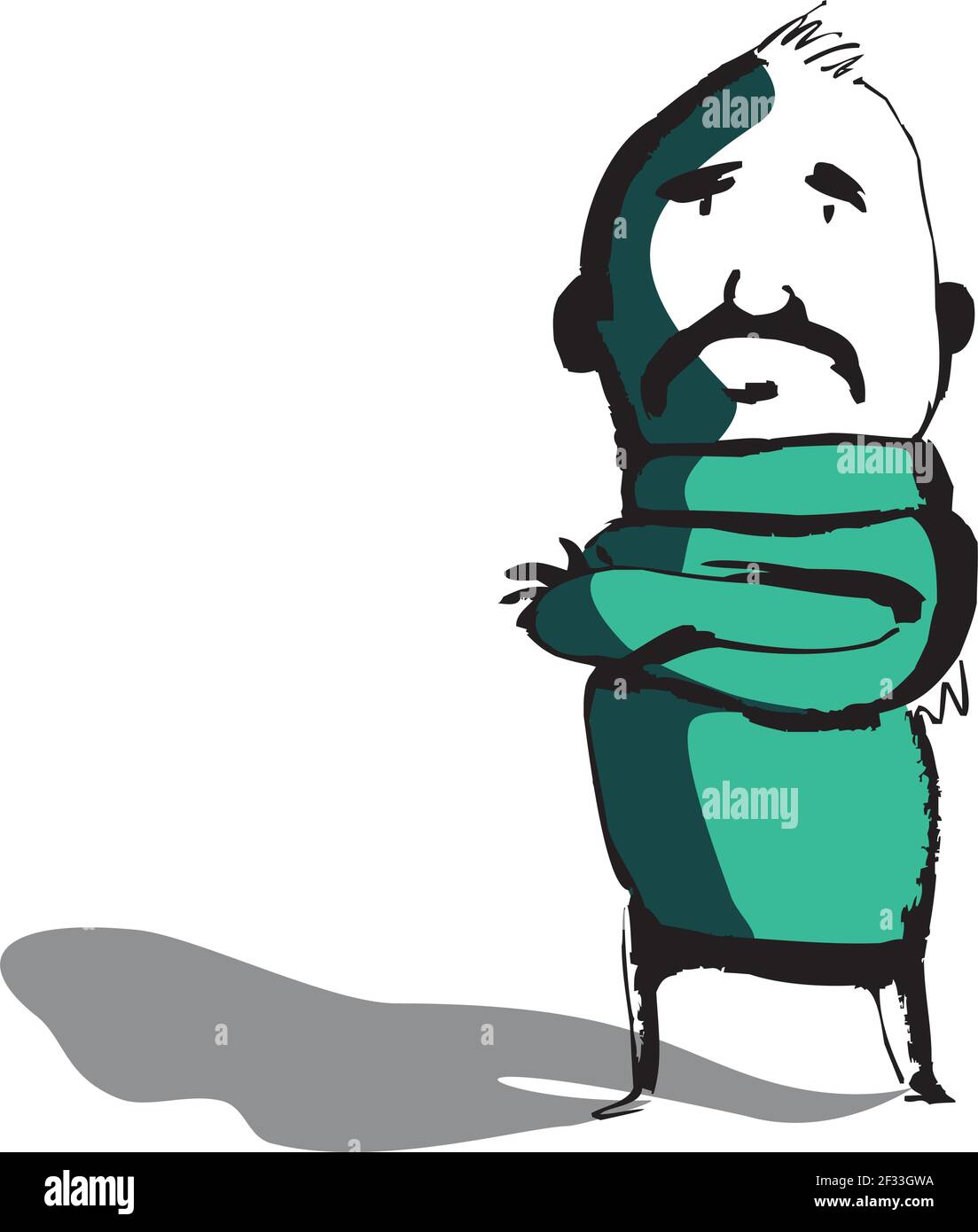 Hand drawn portrait of a funny man. Vector illustration Stock Vector ...