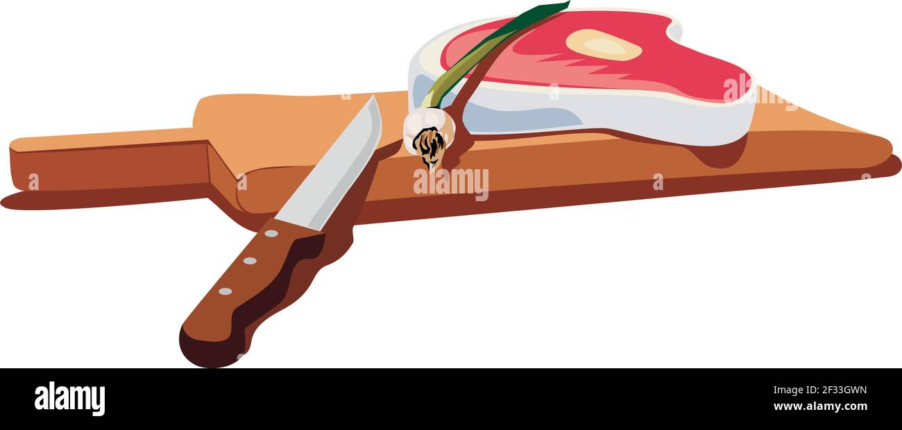 Cutting board beef steak Stock Vector Images - Alamy