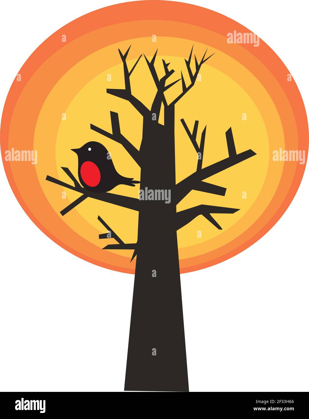 Bird and tree vector illustration Stock Vector Image & Art - Alamy