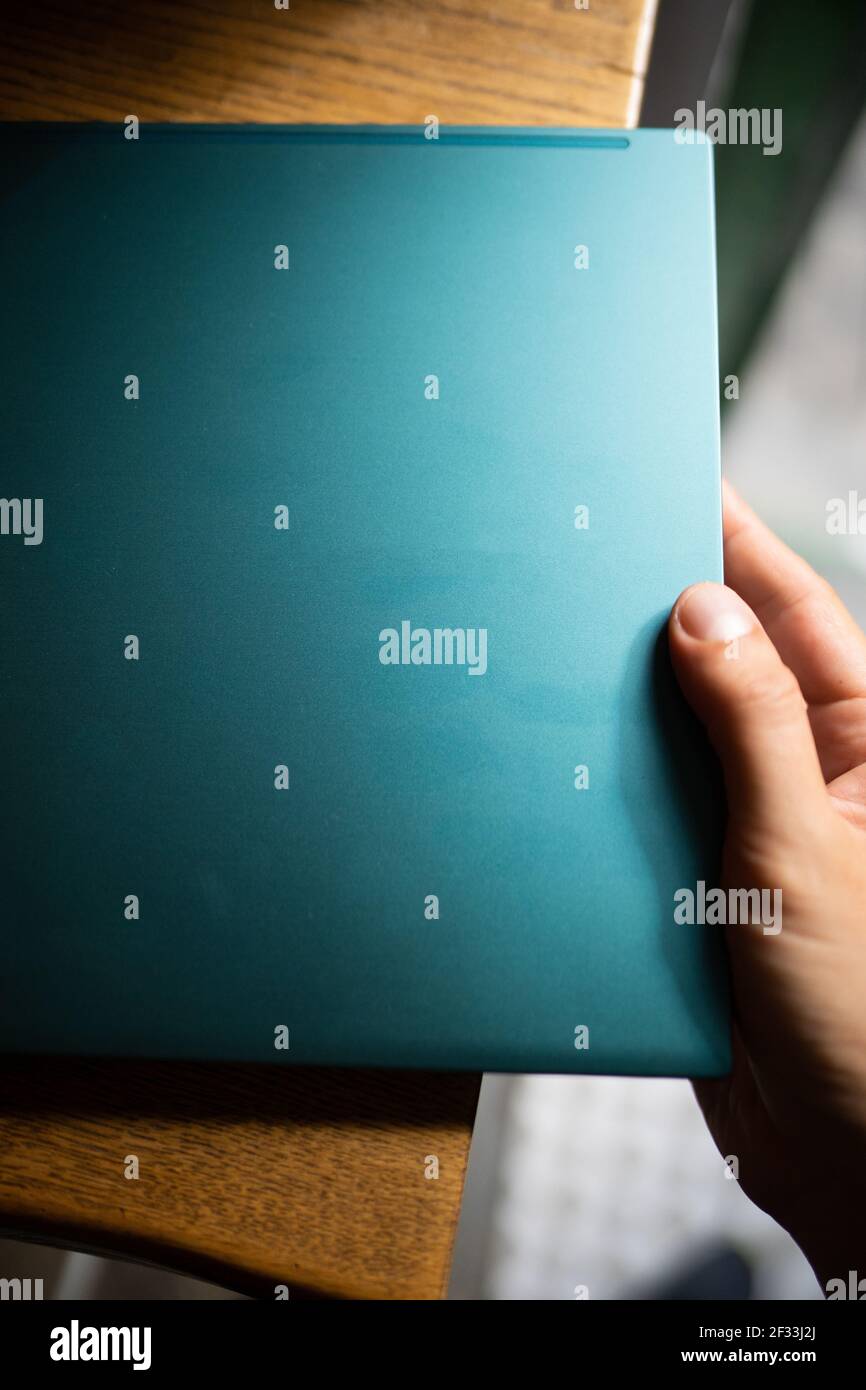 Close-up view of Laptop cover Stock Photo - Alamy