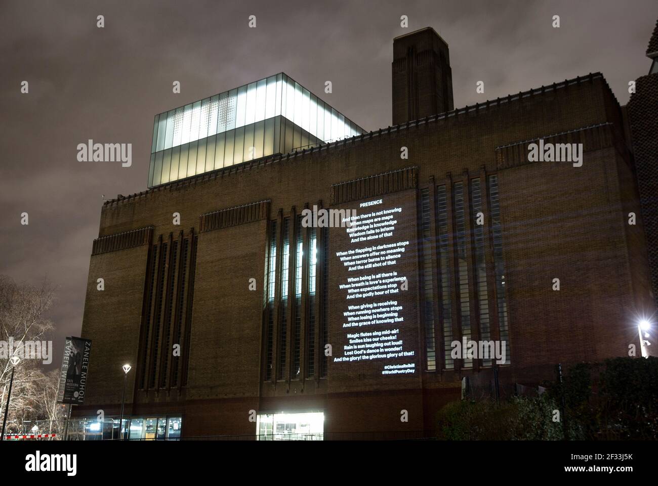 EDITORIAL USE ONLY A new poem titled 'Presence', by word installation ...