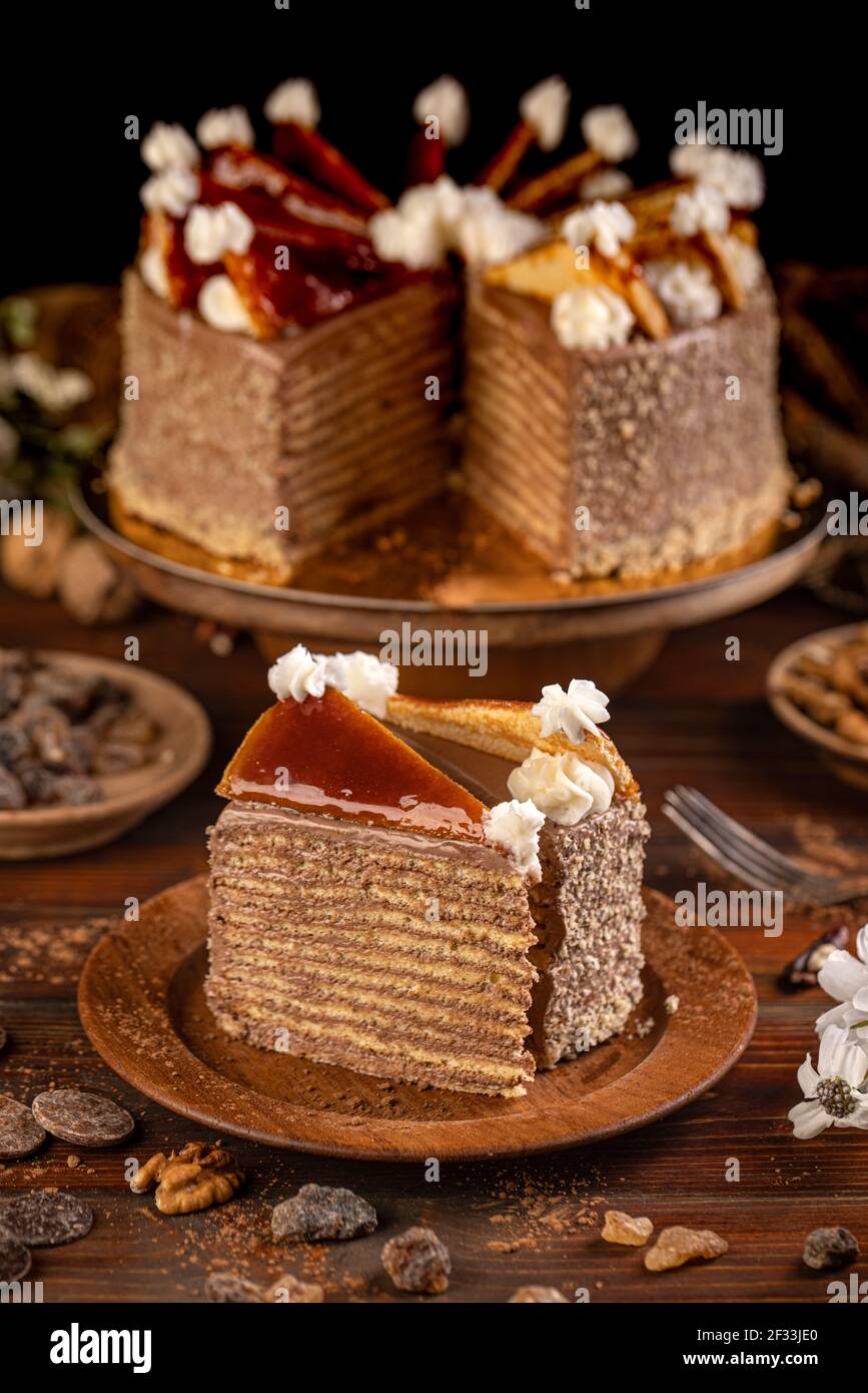 Dobosh Hungarian cake Stock Photo - Alamy