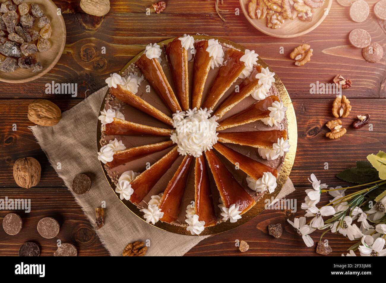 Hungarian Dobos cake Stock Photo - Alamy