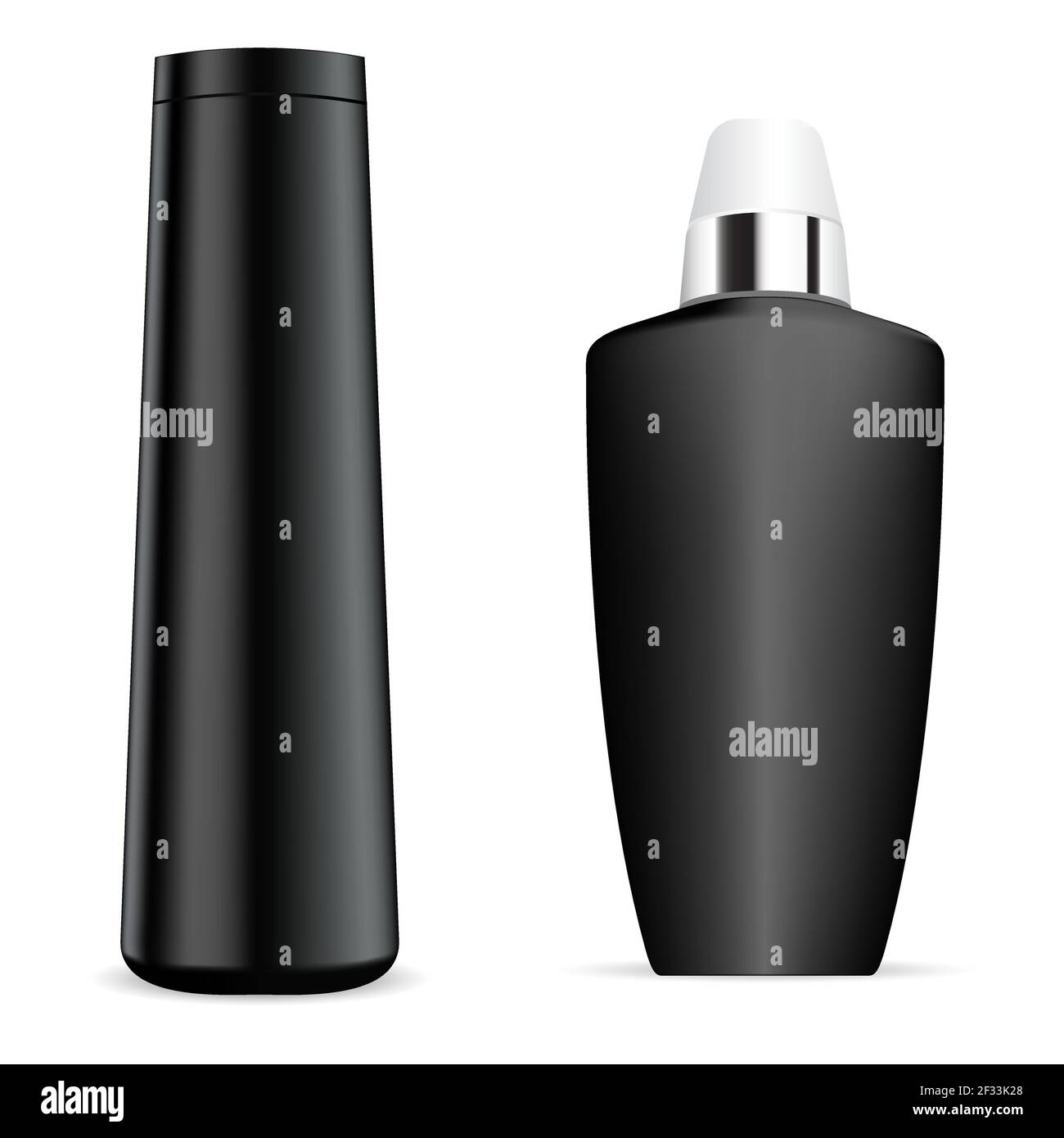 Black shampoo bottle. Cosmetic container for liquid, lotion, bath foam ...