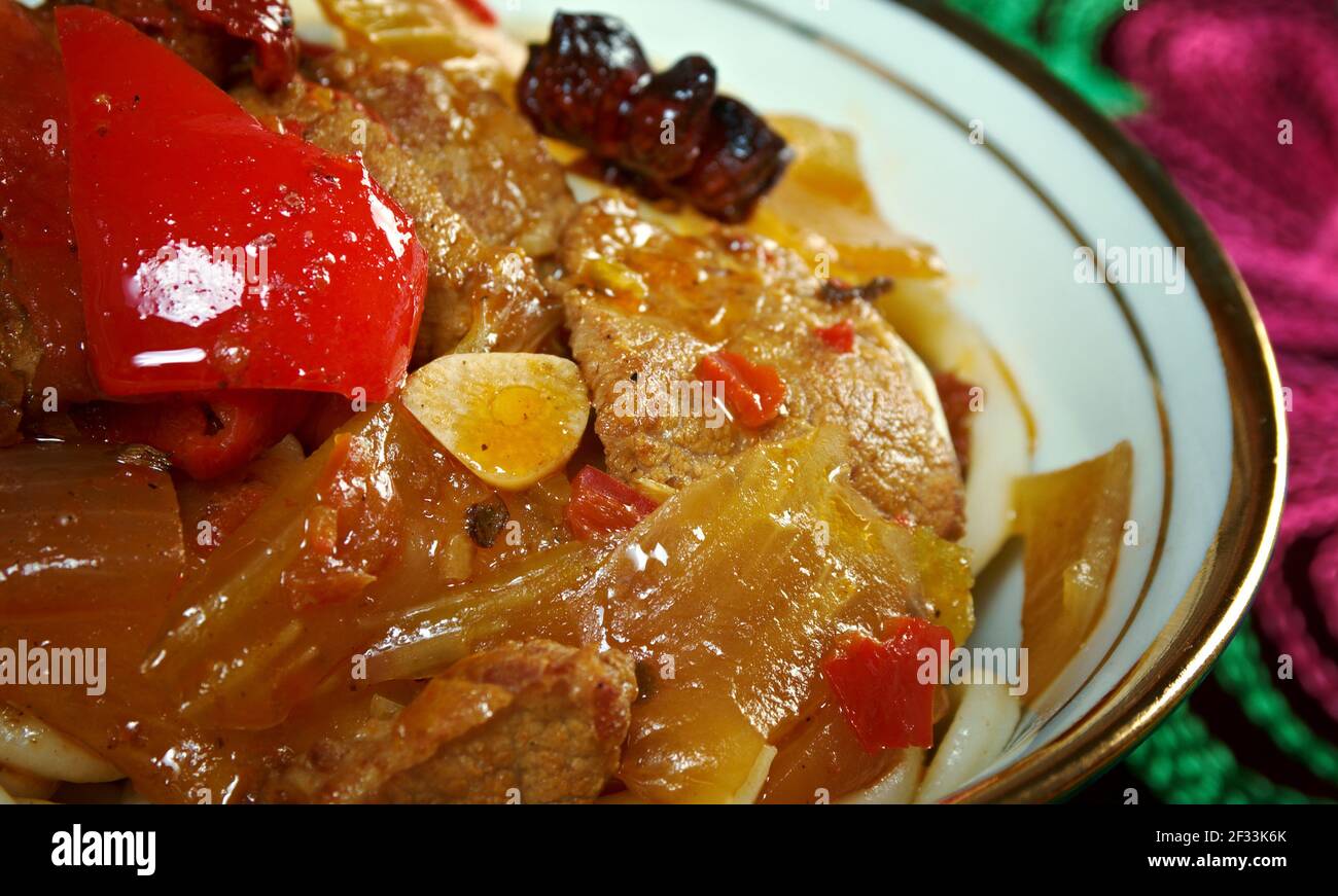 Cured beef and lamb la niu yang rou, Shaanxi cuisine Stock Photo - Alamy