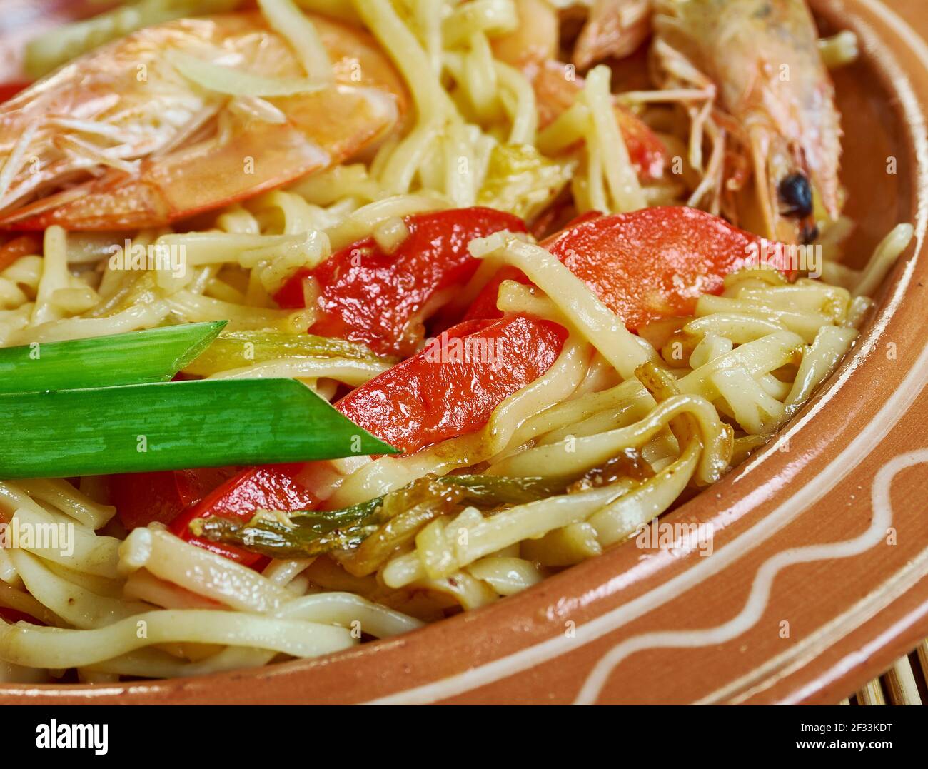 Pancit estacion - stir-fried rice noodle dish, which originated in ...