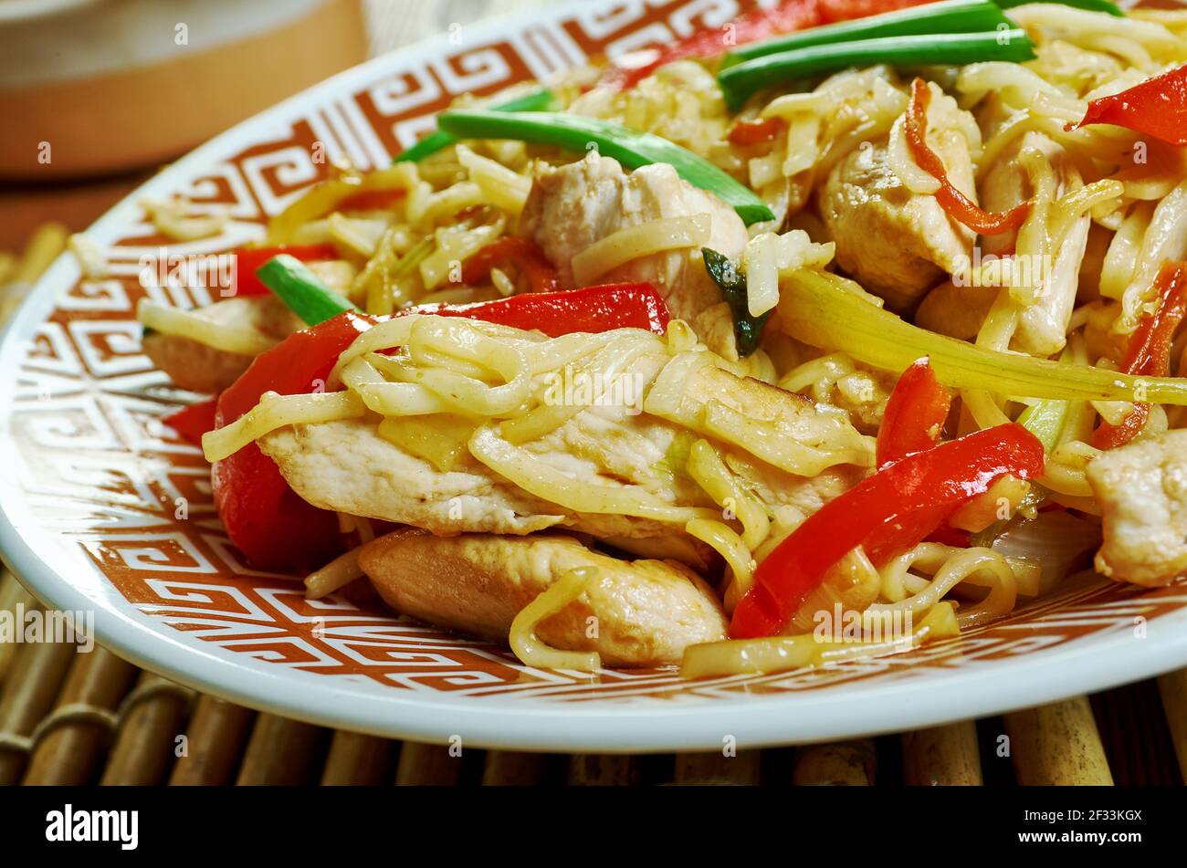 Chicken chow mein from Nepal, Nepali style chowmein Stock Photo - Alamy