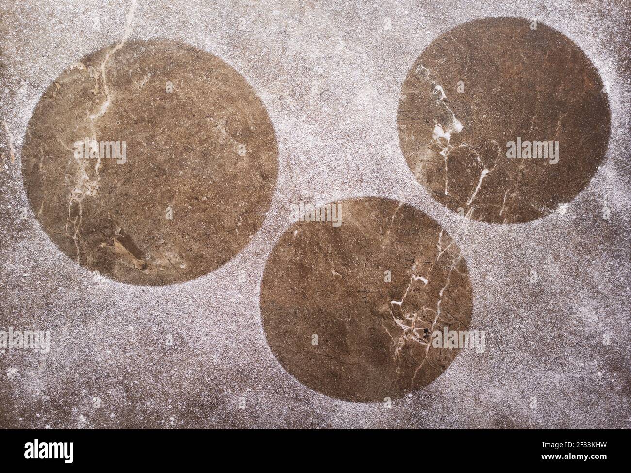 Flour food powder and circle round traces as bakery concept for ...