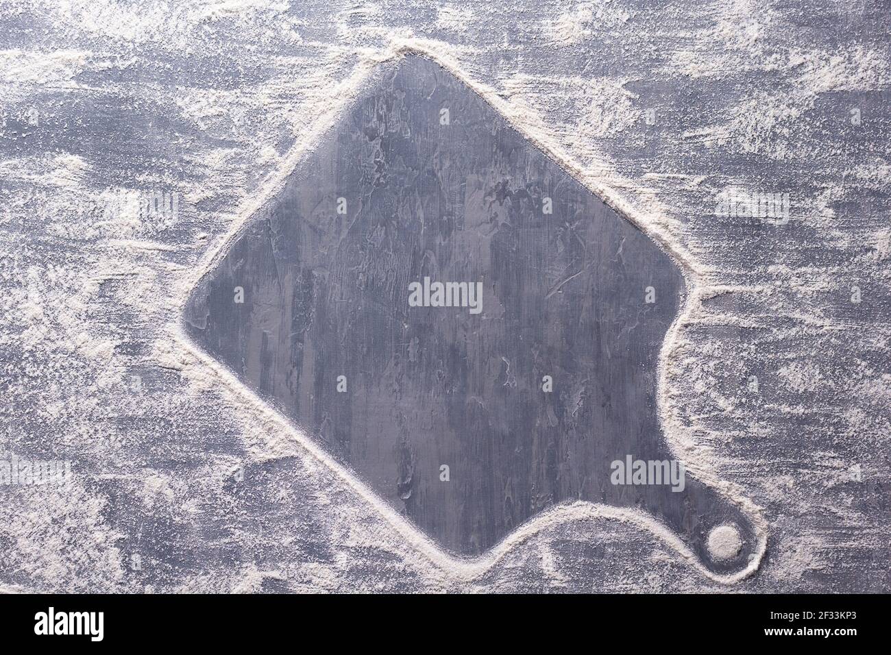 Flour food powder and cutting board trace as bakery concept for ...