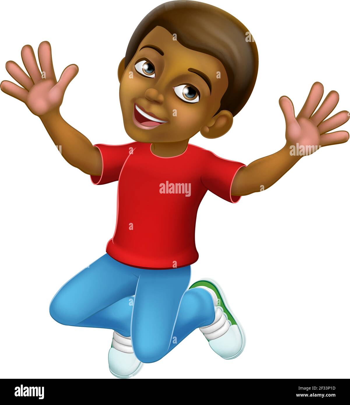 Happy Jumping Boy Kid Child Cartoon Character Stock Vector Image & Art ...